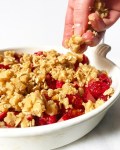 Raspberry Rhubarb Crisp | e2 bakes brooklyn
