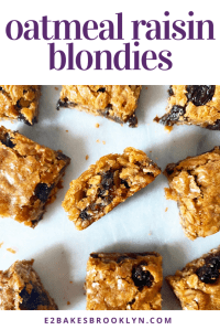 Oatmeal Raisin Blondies | e2 bakes brooklyn