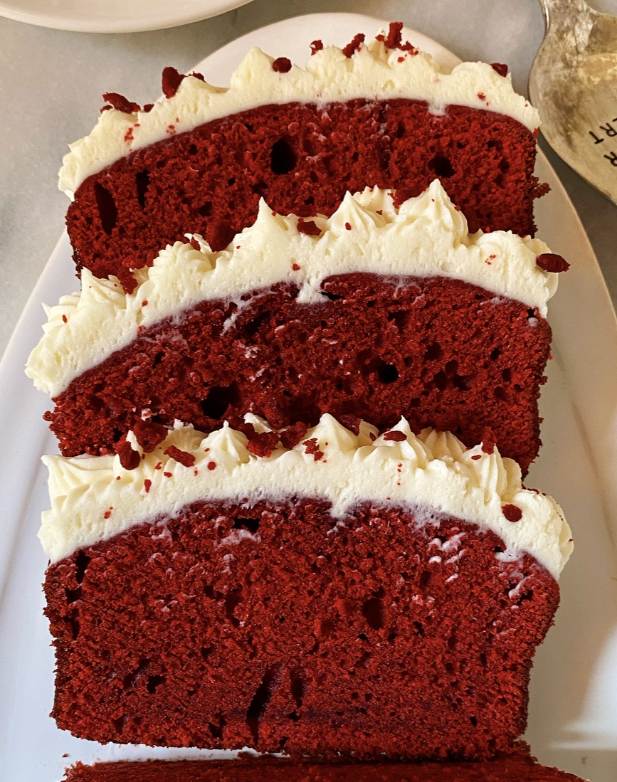 Red Velvet Loaf Cake | e2 bakes brooklyn